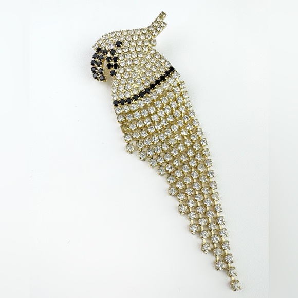 Vintage | Jewelry | 95s 1960s Vintage Brooch Fringe Rhinestones ...